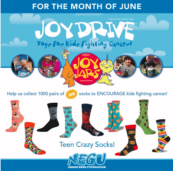 June JoyDrive: Let’s sock it to cancer - NEGU - Jessie Rees Foundation